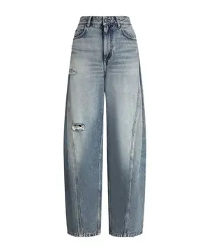 Dolce & Gabbana Wide Leg Distressed Jeans - Gray