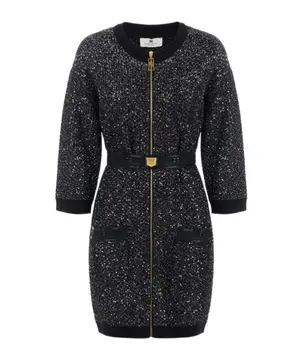 Elisabetta Franchi Sequin Thread Mini-dress With Belt