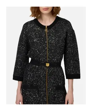 Elisabetta Franchi Sequin Thread Mini-dress With Belt