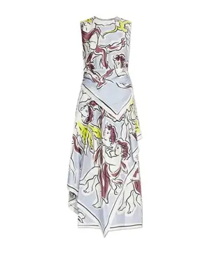 Tory Burch Sleeveless Patterned Print Asymmetrical Dress - No