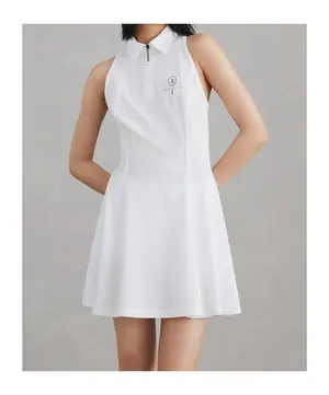 Brunello Cucinelli Sleeveless Collared Dress With Embroidered Logo And Matching Shorts