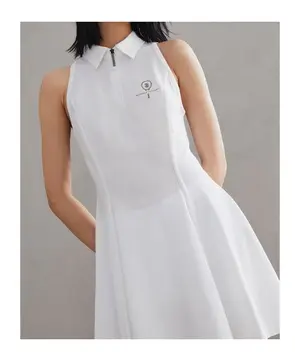 Brunello Cucinelli Sleeveless Collared Dress With Embroidered Logo And Matching Shorts