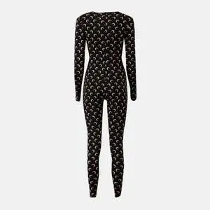 MARINE SERRE Crescent Moon Print Crewneck Jumpsuit - Black