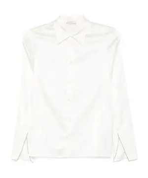 Peserico Long Sleeve Satin Shirt - White