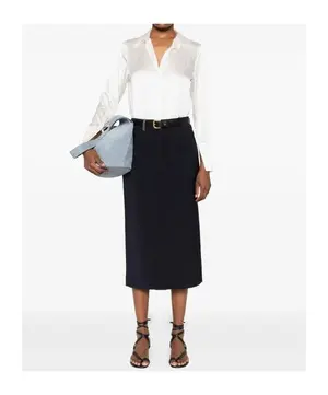 Peserico Long Sleeve Satin Shirt - White