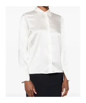 Peserico Long Sleeve Satin Shirt - White