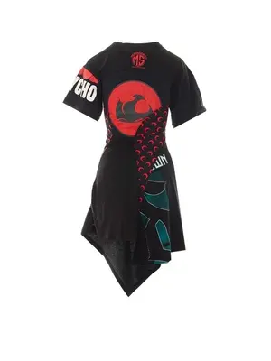MARINE SERRE Asymmetric Printed Dress