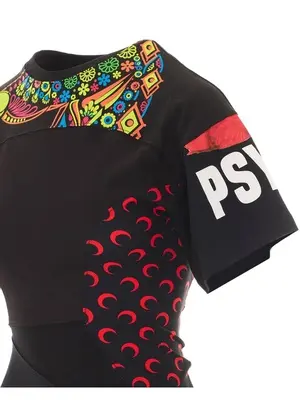 MARINE SERRE Asymmetric Printed Dress