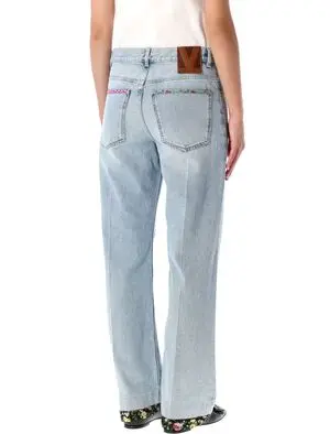 Valentino Garavani Belt Loop Jeans - Light Blue