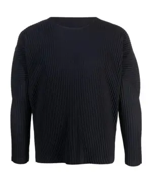 Issey Miyake Homme Plissé Crewneck Pleated T-shirt - Black