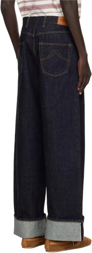 Kenzo Turn Up Wide Fit Jeans In Japanese Denim