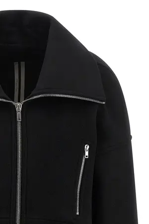 Rick Owens High-neck Zip-up Jacket With Asymmetrical Hem