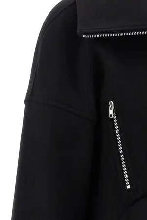 Rick Owens High-neck Zip-up Jacket With Asymmetrical Hem