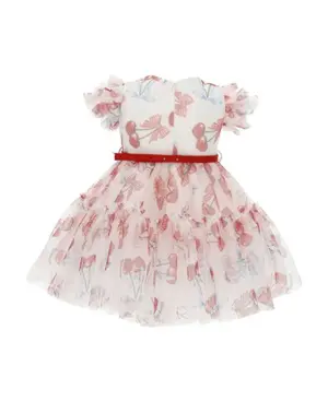Monnalisa Printed Ruffled Mini Dress