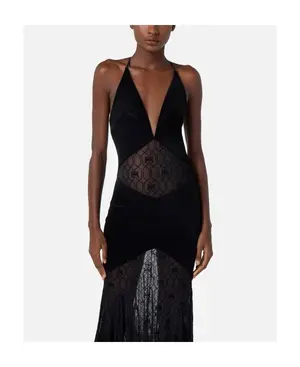 Elisabetta Franchi Sheer Tulle Maxi Dress