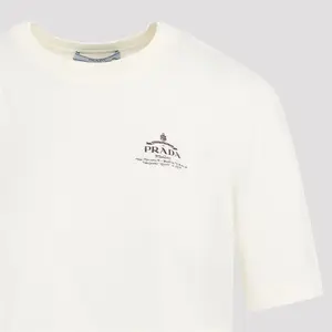 Prada Short Sleeve Crewneck T-shirt With Logo Detail