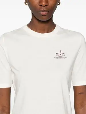 Prada Short Sleeve Crewneck T-shirt With Logo Detail