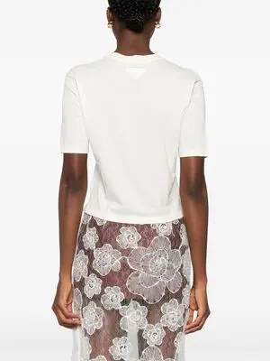 Prada Short Sleeve Crewneck T-shirt With Logo Detail