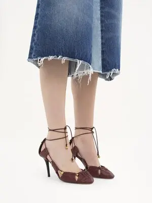 Chloé Luna Knotted Strap Pumps - Storm Red