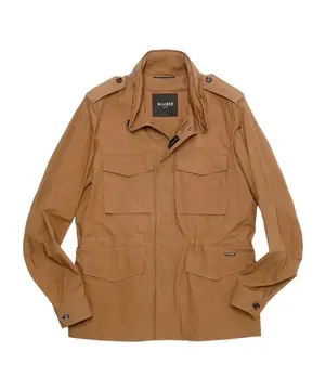 MOORER Denver-25" Jacket With Concealed Zip And Flap Pockets - Brown