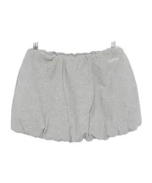 DUNST Elastic Waist Bubble Mini Skirt - Gray