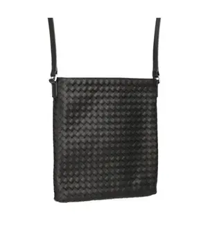 Bottega Veneta Intrecciato Messenger Bag - Black