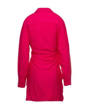 Jacquemus Bahia Twisted Shirt Dress - Red