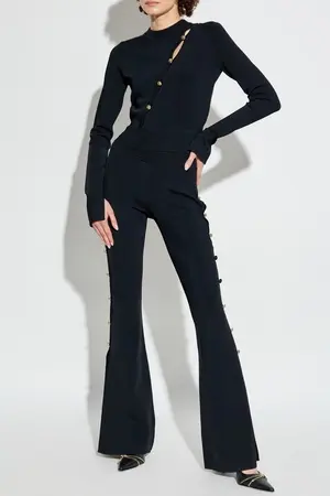 Versace Button-detailed Flare Pants