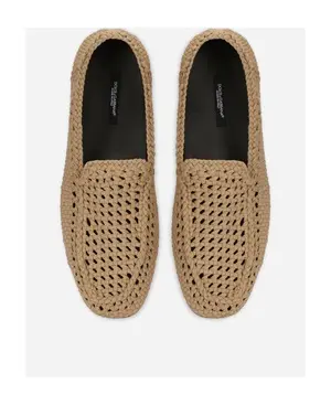 Dolce & Gabbana Woven Almond-toe Slip-on Loafers