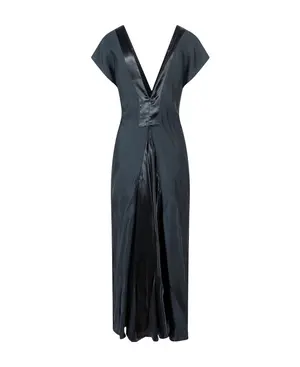 Bottega Veneta Sleeveless V-neck Maxi Dress With Pleated Details