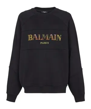 Balmain Vintage Logo Embroidered Oversized Sweatshirt