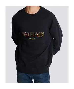 Balmain Vintage Logo Embroidered Oversized Sweatshirt