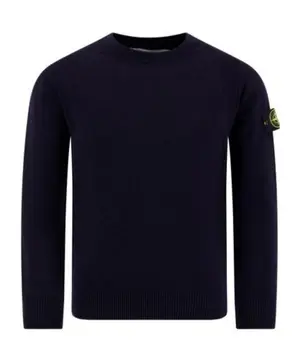 Stone Island Logo Patch Crewneck Sweatshirt - Blue