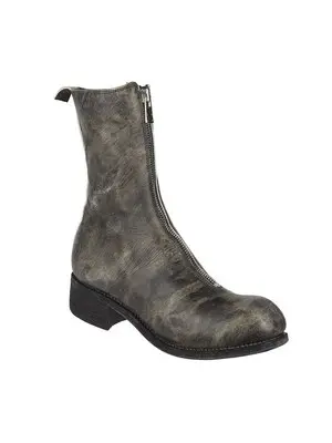 Guidi Pattern Front Zip Ankle Boots
