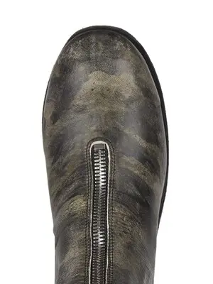 Guidi Pattern Front Zip Ankle Boots