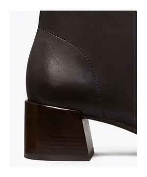 Tory Burch Logo Plaque Square-toe Ankle Boots