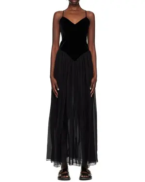 Chloé Velvet And Chiffon Maxi Dress