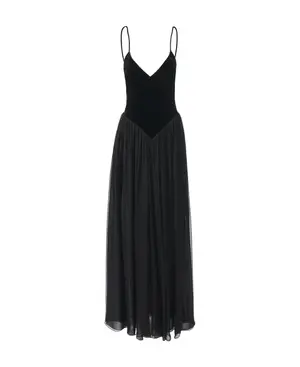 Chloé Velvet And Chiffon Maxi Dress