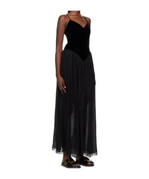 Chloé Velvet And Chiffon Maxi Dress