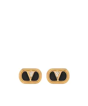 Valentino Garavani Ovalette Embellished Earrings - Yellow