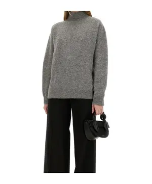 ALYSI High-neck Knitted Jumper - Gray