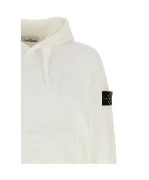 Stone Island Compass Patch Drawstring Hoodie - White