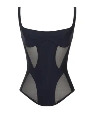MUGLER Illusion Semi-sheer Corset Top