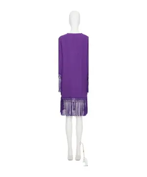 Valentino Garavani Cady Couture Fringed Dress