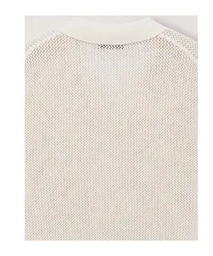 DUNST Open-knit Polo-collar T-shirt - Ivory