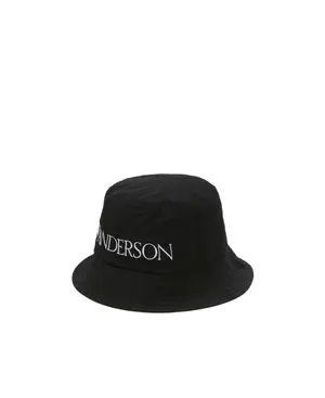 J.W.ANDERSON Logo Embroidered Wide Brim Bucket Hat - Black