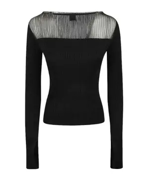 Pinko Colime Jumper With Crew Neck And Long Sleeves - Black