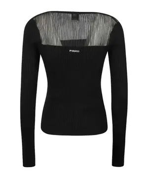 Pinko Colime Jumper With Crew Neck And Long Sleeves - Black