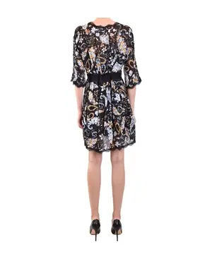 Ermanno Scervino Printed Lace Trimmed Mini Dress
