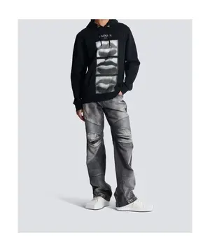 Balmain Hoodie With Vintage Logo And Lip Print